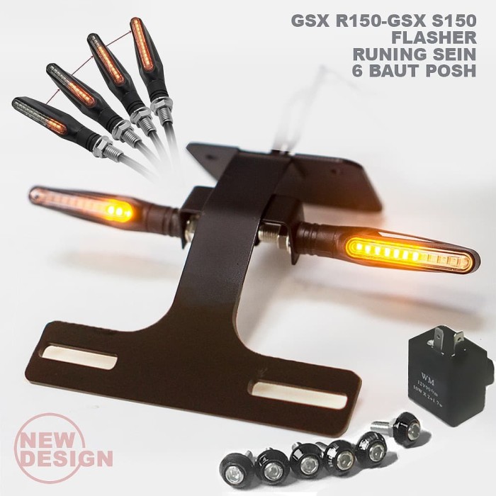 Jual Tail tidy Suzuki gsx r150 plus sein led running light strip sign ...
