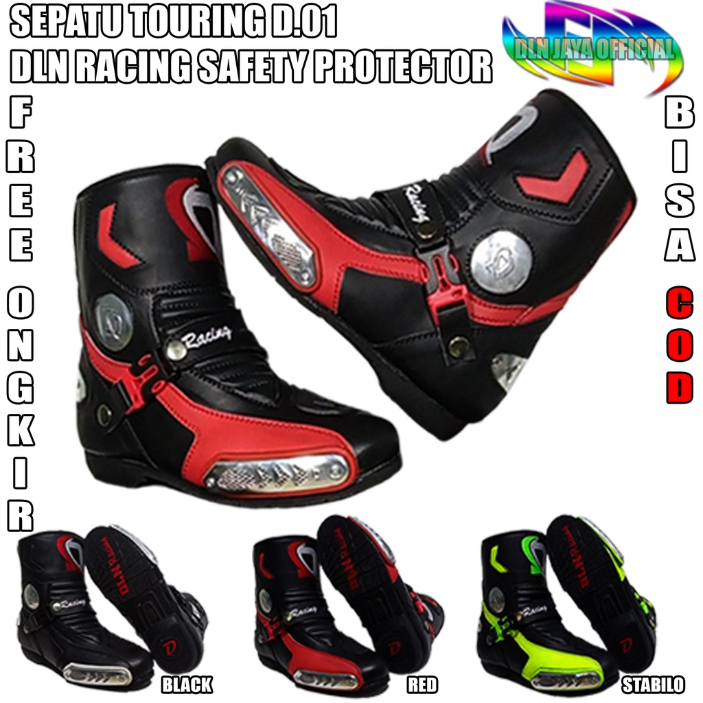 Jual COD Sepatu DLN Touring Drag Bikers Boots Road Race Sliding ...