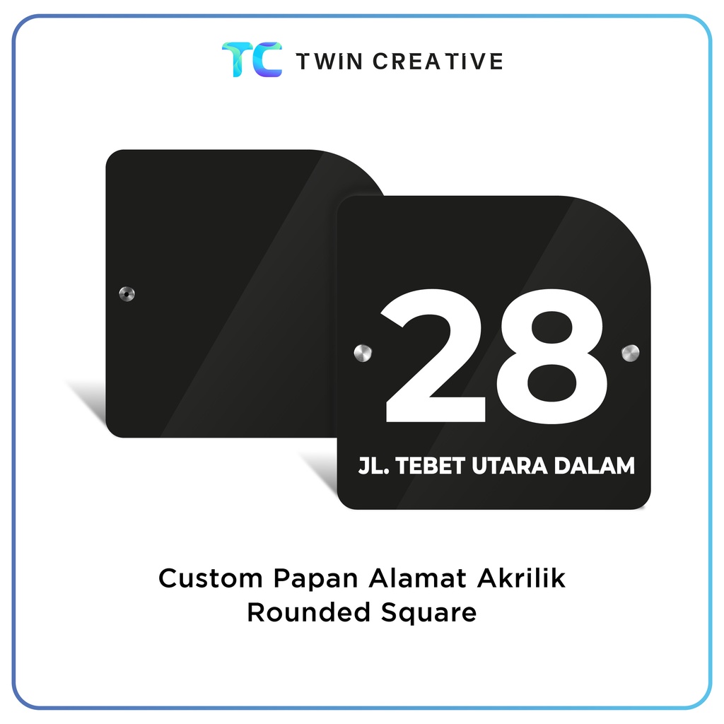 Jual Papan Alamat Nomor Rumah Akrilik Custom Bentuk Print UV - Alamat ...