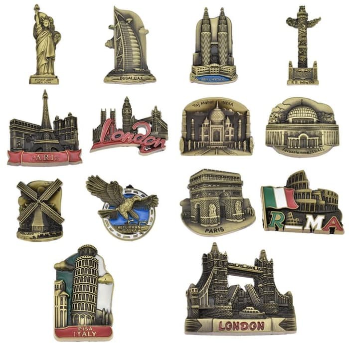 Jual 3D Logam Souvenir Magnet Negara magnet Kulkas Tempelan kulkas ...