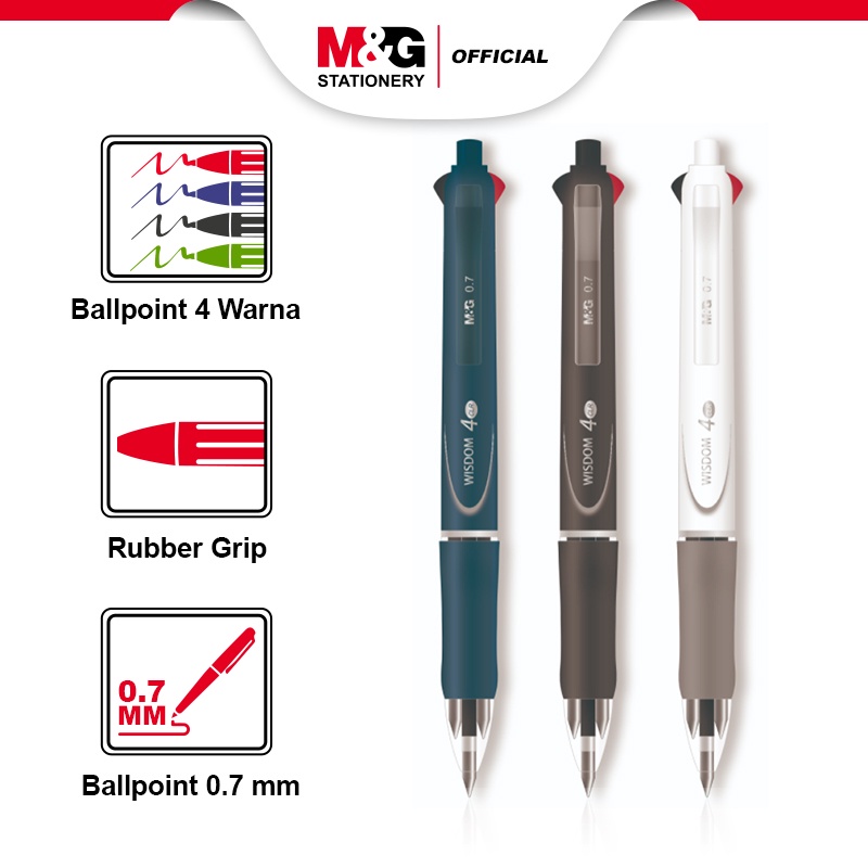 Jual M&G Pulpen Pen 4 Warna Cetek Semi Gel 0.7 mm Super Smooth ...