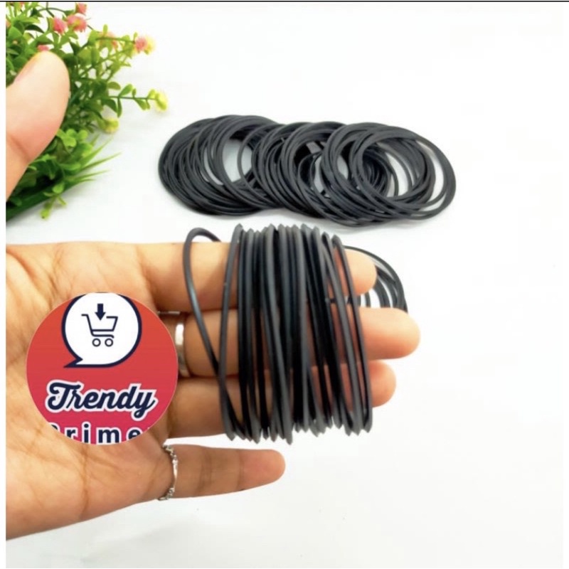 Jual GELANG KARET HITAM DAPAT 10 GELANG | GELANG HITAM POLOS | GELANG ...