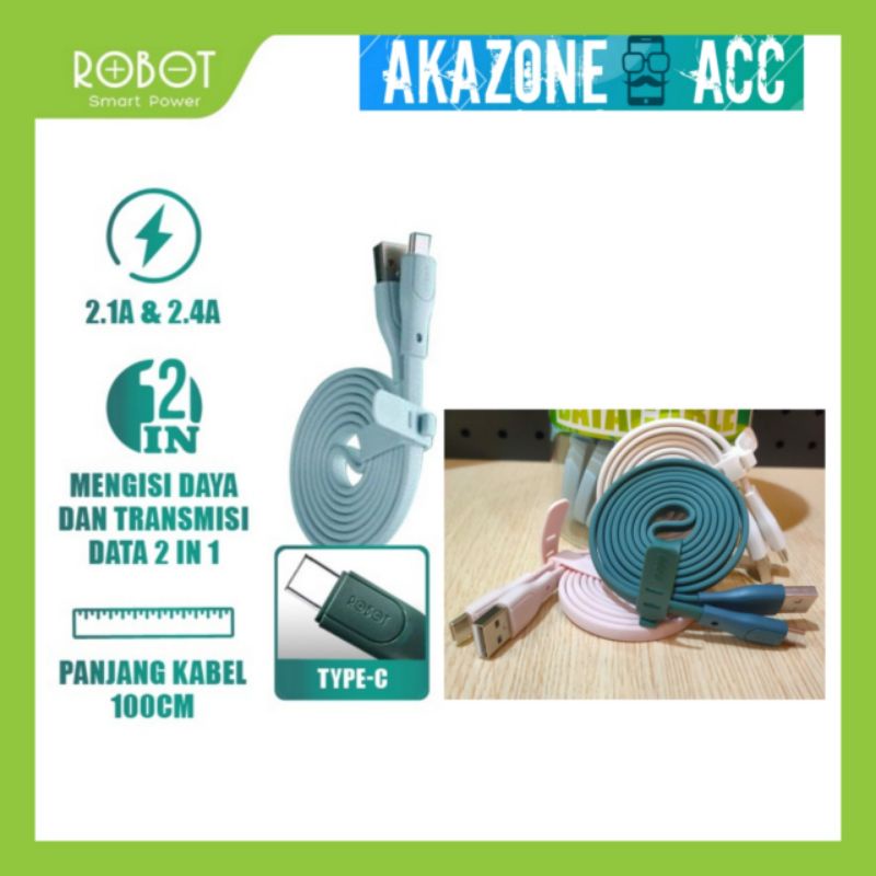 Jual AKAZONEACC Kabel data ROBOT RGC100 TYPE C 2.1a 100cm ( ECER 1pcs ...