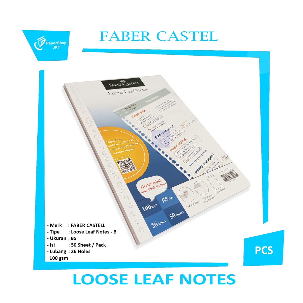 Jual Faber Castell - Loose Leaf Notes B5 - B - Biru - Pack | Shopee ...