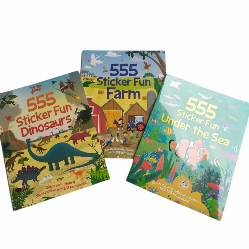 Jual 555 STICKER FUN (DINOSAURS/FARM/UNDER THE SEA) | Shopee Indonesia