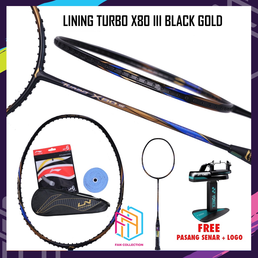 Jual NEW LINING TURBO X 80 90 III GEN III G3 RAKET BADMINTON ORIGINAL ...