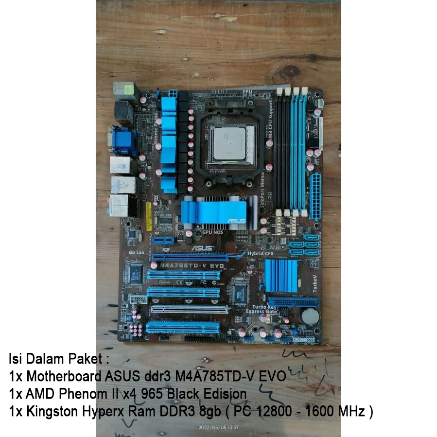 Jual Paket Motherboard ASUS ddr3 M4A785TD-V EVO + AMD Phenom II x4 965 ...
