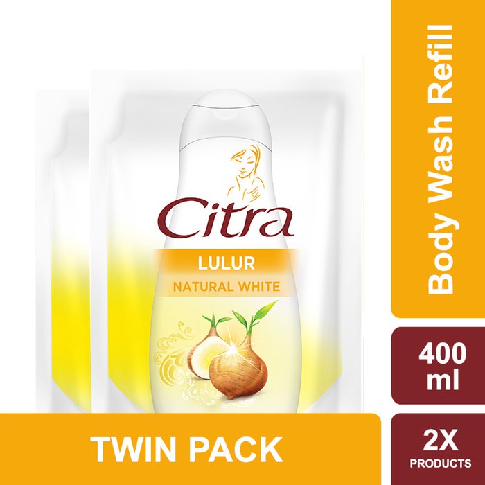 Jual Citra Natural White Body Wash Refill 400ml - Twin Pack Unilever ...