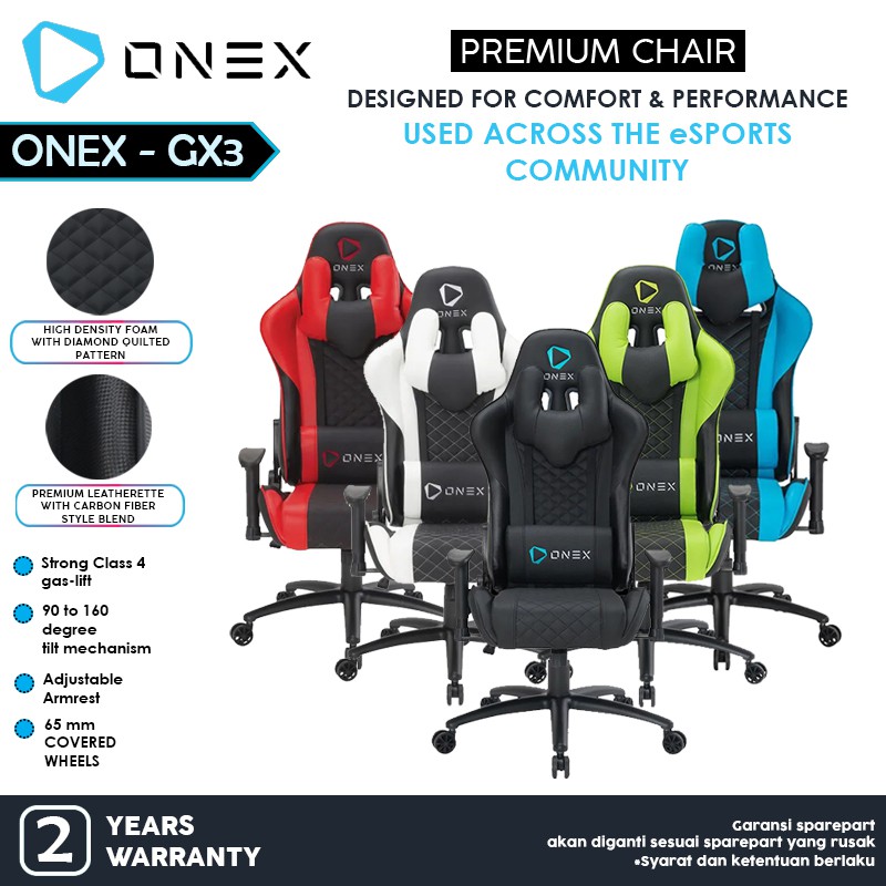 Jual ONEX GX3 Premium Quality Kursi Gaming Youtuber Kit Gaming Chair ...