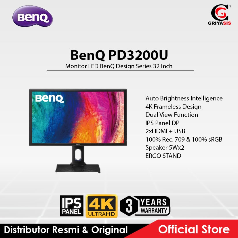 Jual Monitor LED BenQ Design Series 32 Inch PD3200U | Shopee Indonesia