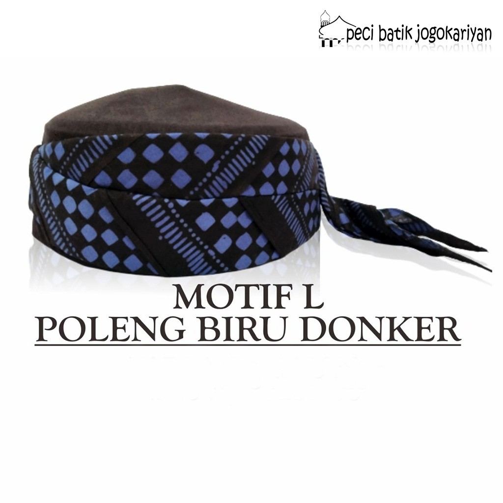 Jual ASLI COD Peci Batik Jogokariyan Ori Motif Poleng [ Biru Dongker ...