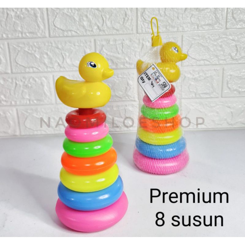 Jual Mainan ring donat susun 8 premium mainan anak bayi | Shopee Indonesia