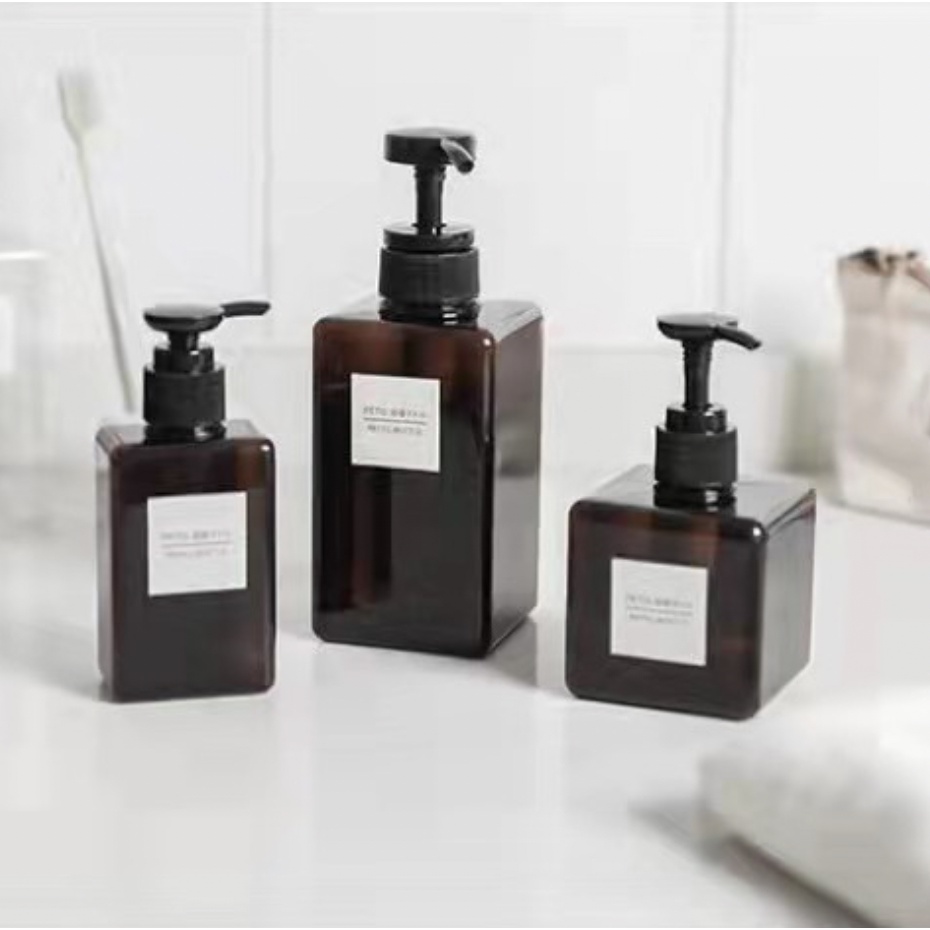 Jual Botol Tempat Sabun Shampoo Cair Pump Elegan Transparan Kamar Mandi ...