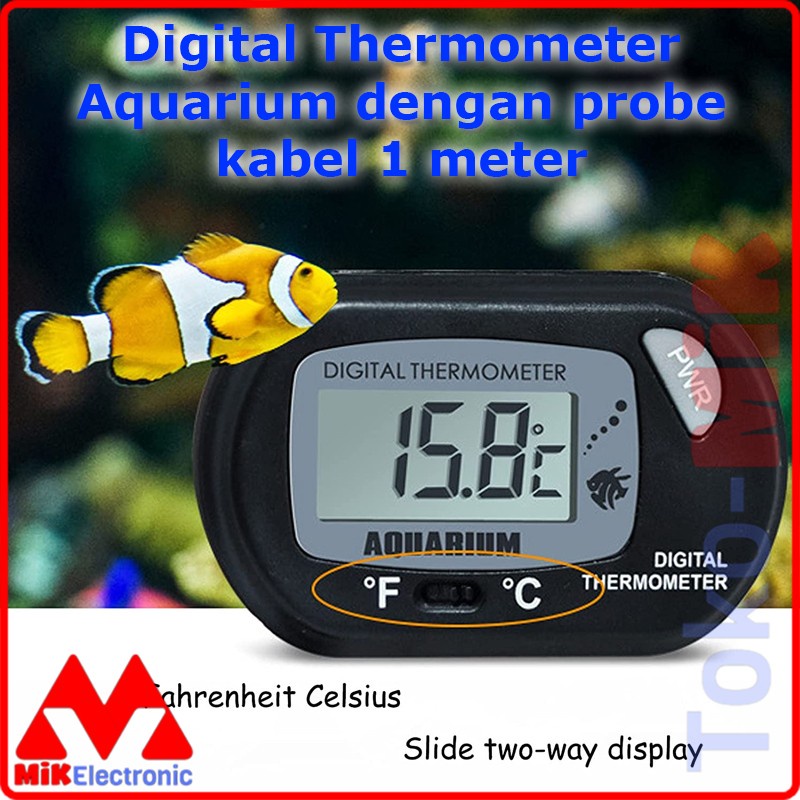 Jual Digital Thermometer Aquarium Termometer Akuarium Probe Kabel 1M ...
