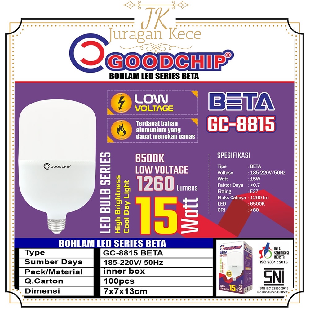 Jual Bohlam Jumbo LED Goodchip Series Beta Lampu Bulb Kapsul Tabung Cahaya Putih 5W / 10W / 15W ...