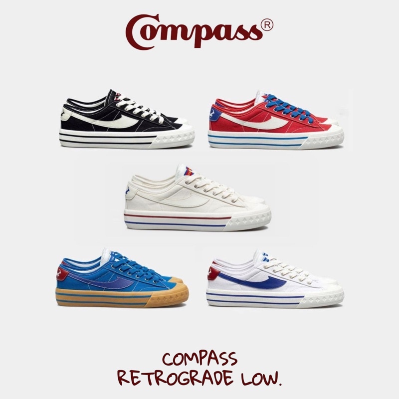 Jual Sepatu Compass Retrograde Low Black/White, Retailer, Cream, Blue ...
