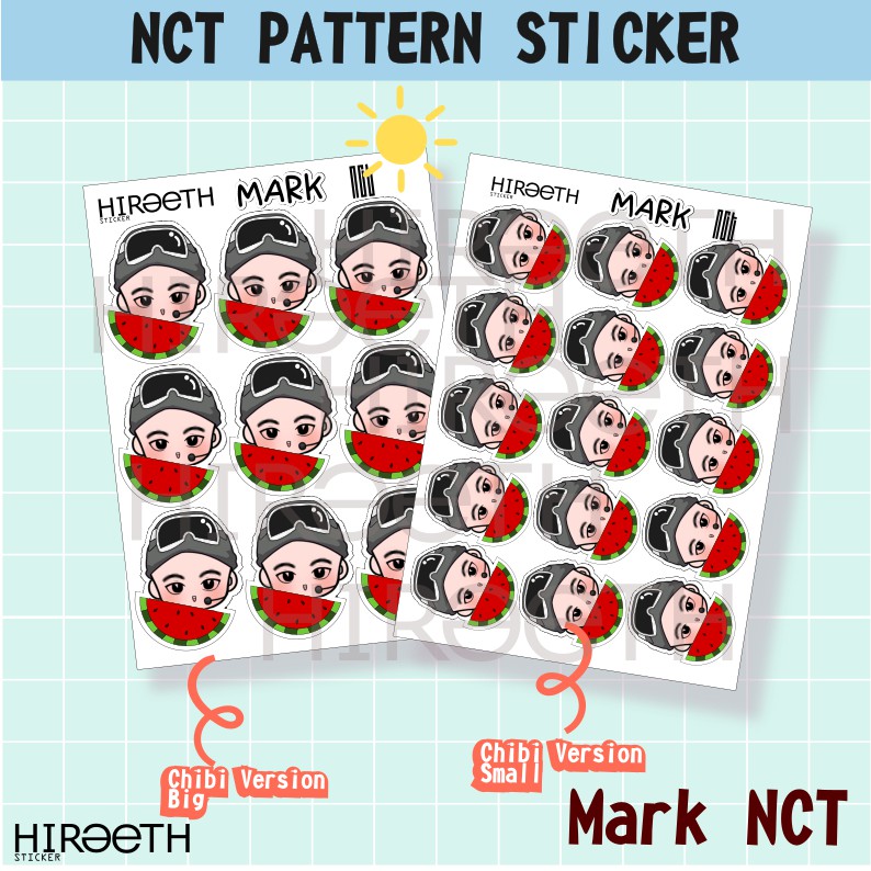 Jual Stiker Kepala Pattern Chibi Real Sticker Lucu NCT 127 Dream Mark ...