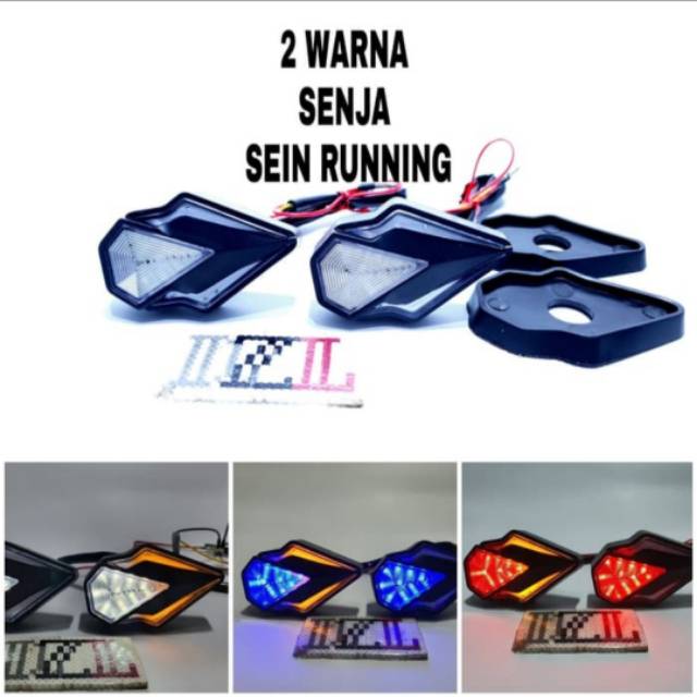 Jual Lampu LED SEIN Tempel Model Diamond Running 2 Warna sein Fairing-Putih | Shopee Indonesia