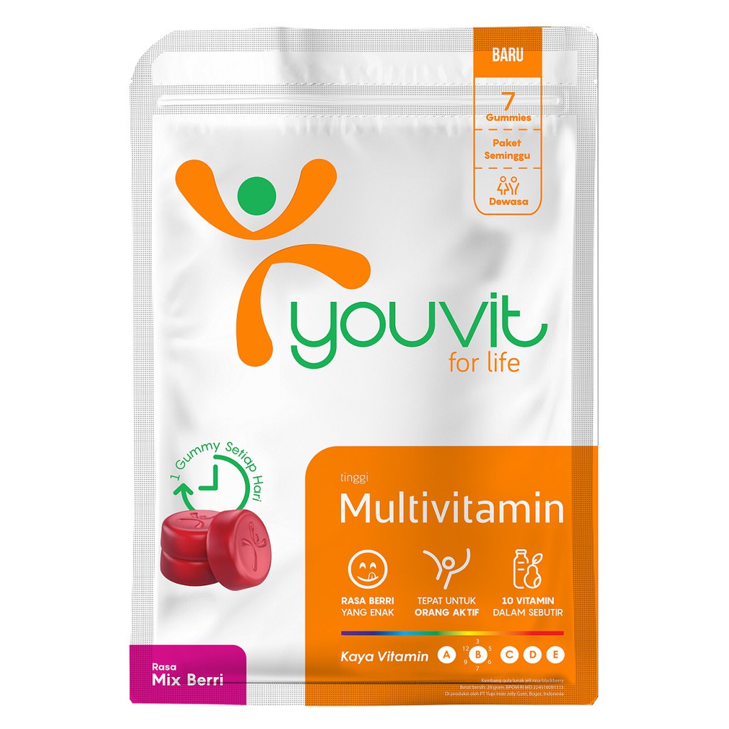 Jual Youvit Multivitamin Gummy Dewasa Sachet isi 7pcs | Shopee Indonesia