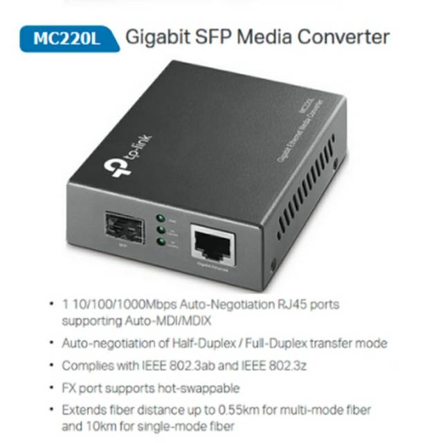 Jual TP LINK MC220L Gigabit Ethernet Media Converter TPLINK | Shopee ...