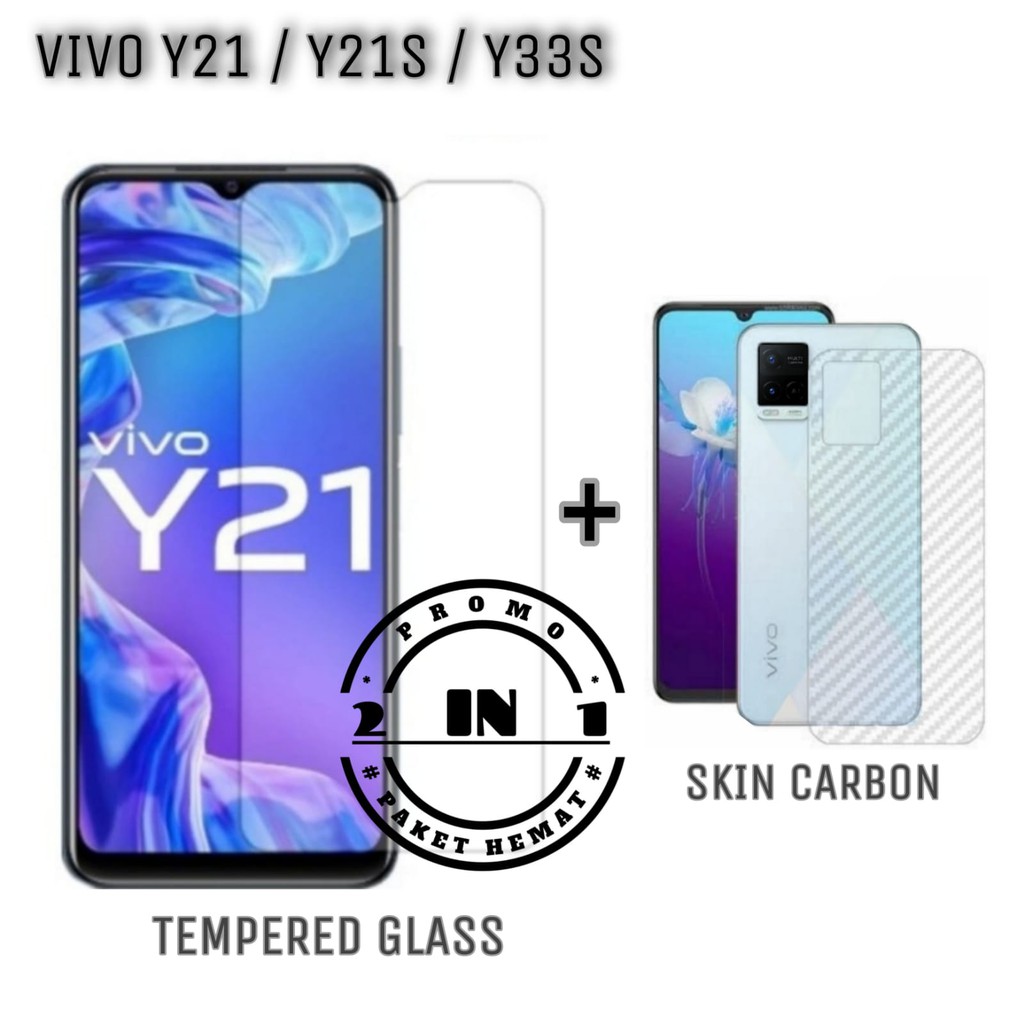 Jual Tempered Glass Clear VIVO Y21/Y21S/Y33S Anti Gores Layar Free Skin Carbon Handphone ...