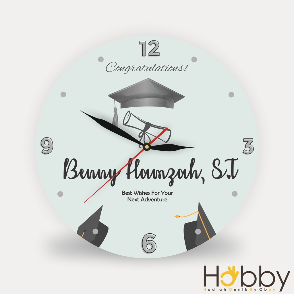 Jual JAM DINDING CUSTOM UNIK NAMA TULISAN HADIAH GRADUATION KAYU ...