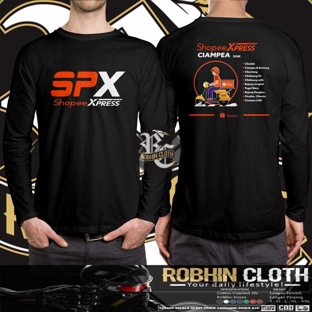 Jual Kaos SPX Express Kurir Motor Reques Daerah Custom Lengan panjang Baju Distro | Shopee Indonesia