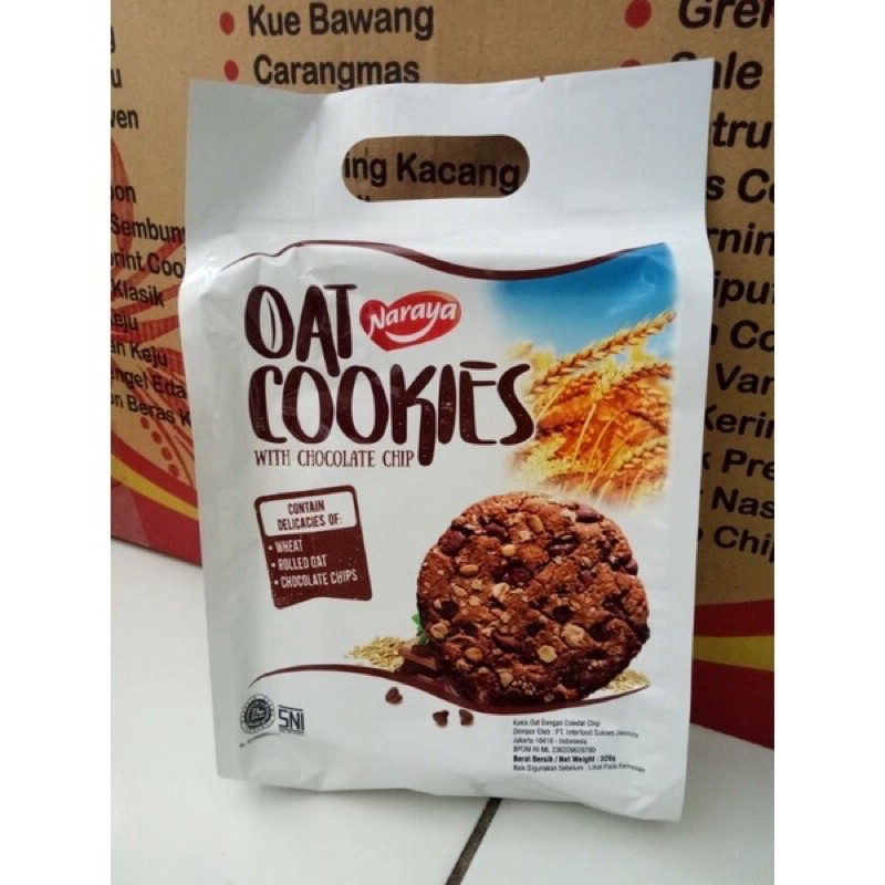 Jual Naraya Oat Cookies Naraya 320gr with chocolate chips | Shopee ...