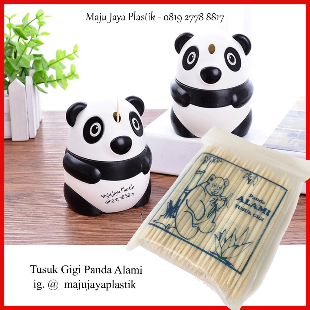 Jual Tusuk Gigi Panda Alami isi 12 pack MURAH isi banyak/ tusuk gigi ...