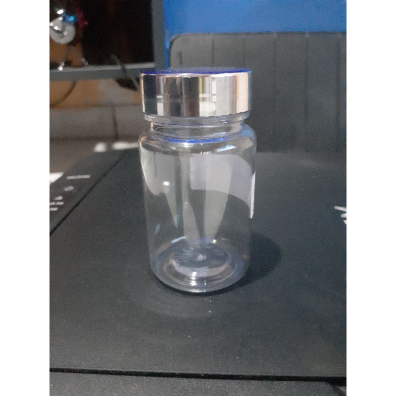 Jual Botol kapsul bening 100ml cap warna silver | Shopee Indonesia
