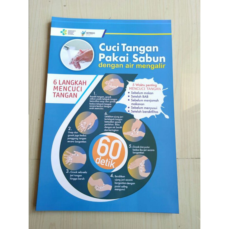 Jual Poster 6 langkah Cuci Tangan Pakai Sabun | Shopee Indonesia