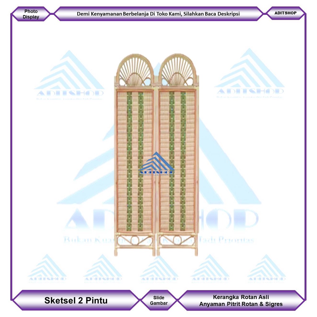 Jual Partisi Rotan 2 Pintu Model Kuba - ADITSHOP - Sketsel Ruangan ...