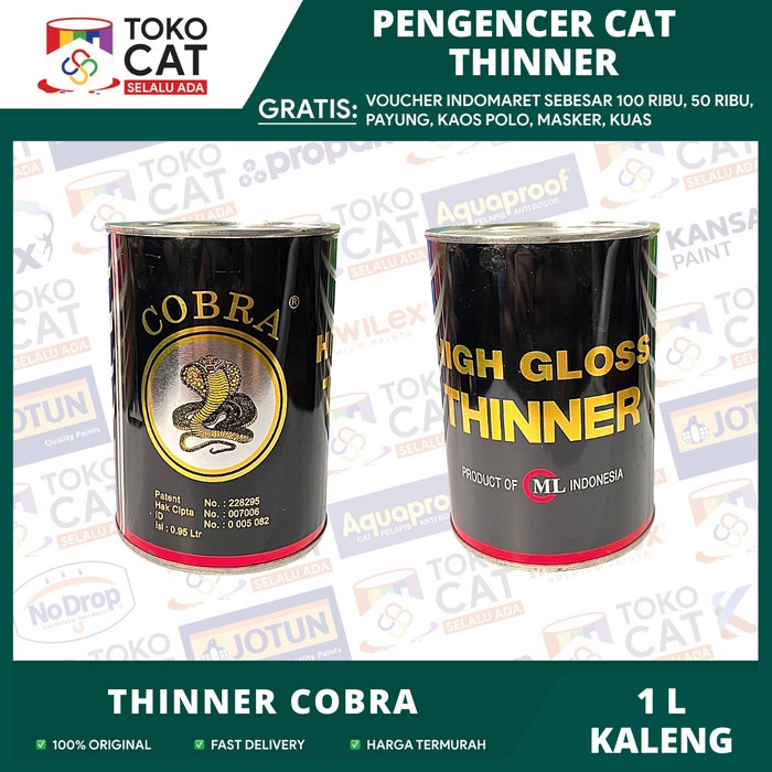 Jual THINNER COBRA HITAM 1L / TINER THINER COBRA HITAM 1L / PENGENCER ...