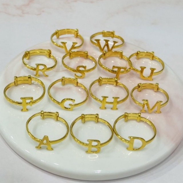 Jual Cincin 20K 875 dan 700 16k model simpel variasi huruf ukuran bisa ...
