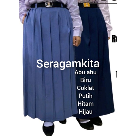 Jual Seragam SMP SMA Rok panjang pliskit SMP SMA Rok rempel panjang SMP ...