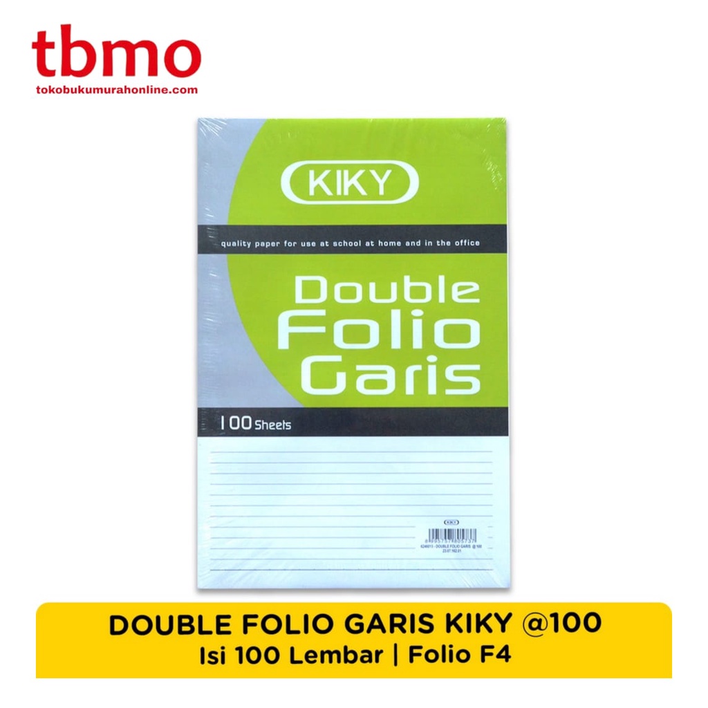 Jual DOUBLE FOLIO KIKY100 LEMBAR/KERTAS FOLIO BERGARIS ISI 100 LEMBAR ...