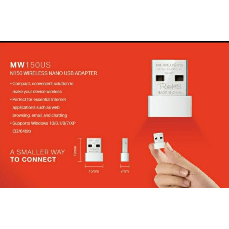 Jual Nano USB Adapter Wifi MERCUSYS MW150US Wireless ORIGINAL | Shopee ...