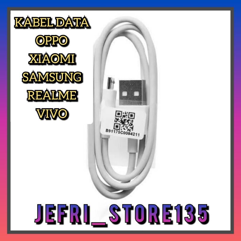 Jual KABEL DATA BRANDED ALL TIPE KABEL DATA MICRO PUTIH | Shopee Indonesia