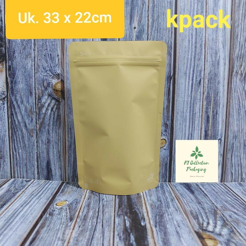 Jual 100pcs Standing Pouch Ecopack 2200 gram Paperkraft Kemasan Kopi ...