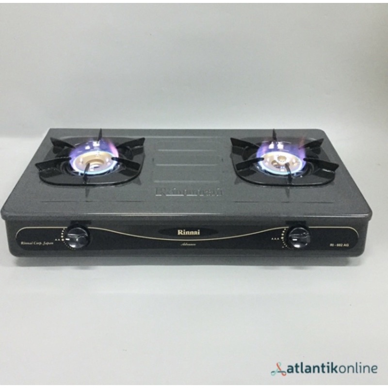 Jual Kompor gas 2 tungku api besar anti gores RINNAI RI-602AG RI602AG ...