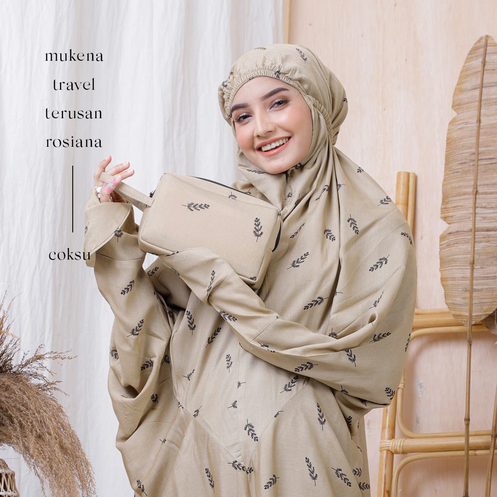 Jual mukena travel terusan rayon bali dewasa motif rosiana mukena ...