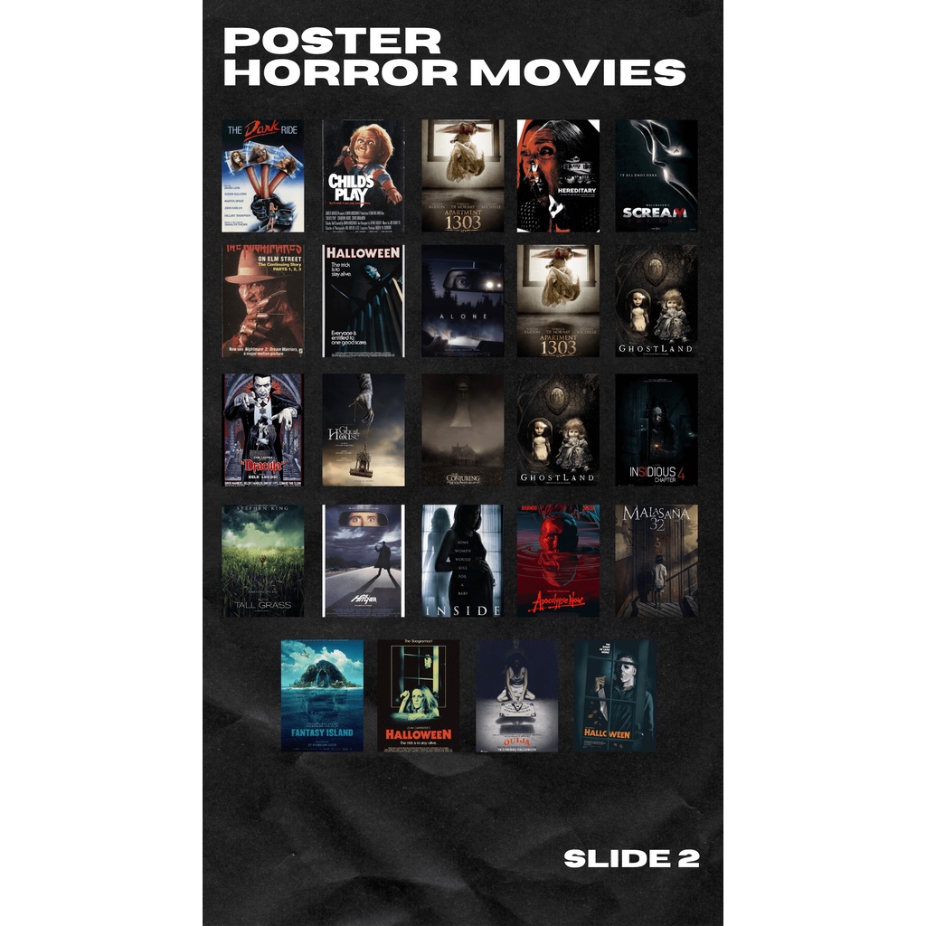 Jual (24pcs) Poster Random Horror Movie Aesthetic, Ukuran A6, A5, A4 ...