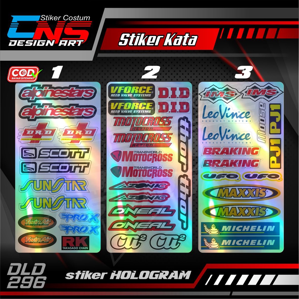 Jual STICKER PACK RACING STICKER PRINT STIKER VINYL HOLOGRAM / Stiker Pack Kata Kata Racing ...