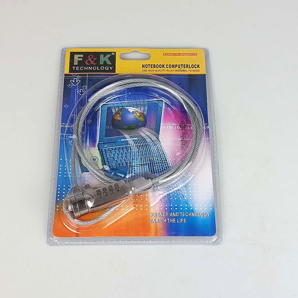 Jual Kunci Pengaman Laptop F&K Code Number Laptop Security Lock 18458 ...