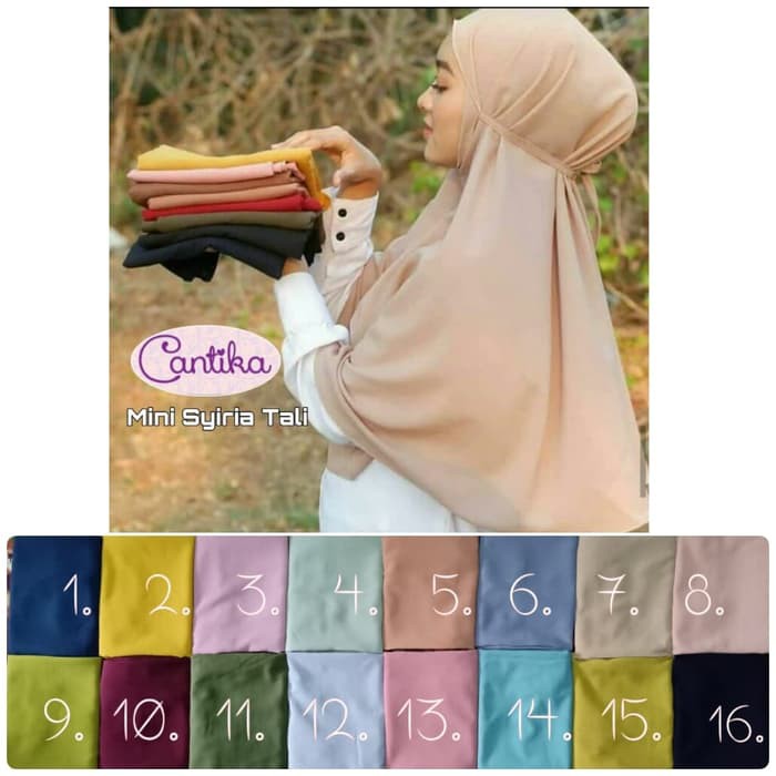 Jual KHIMAR SYIRIA TALI/JILBAB CANTIKA/HIJAB INSTAN POLOS/KERUDUNG NON PET | Shopee Indonesia