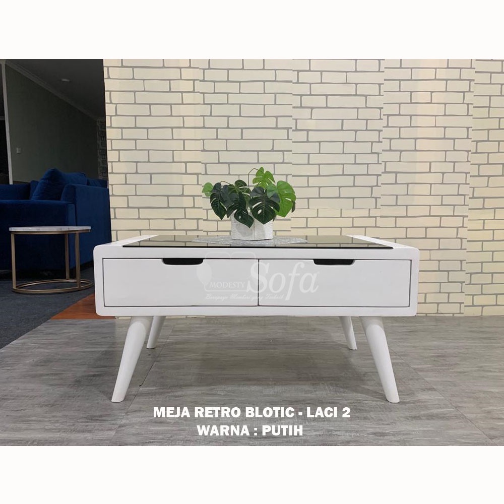 Jual Meja Tamu Retro Blotic Laci 2 Modesty | Shopee Indonesia