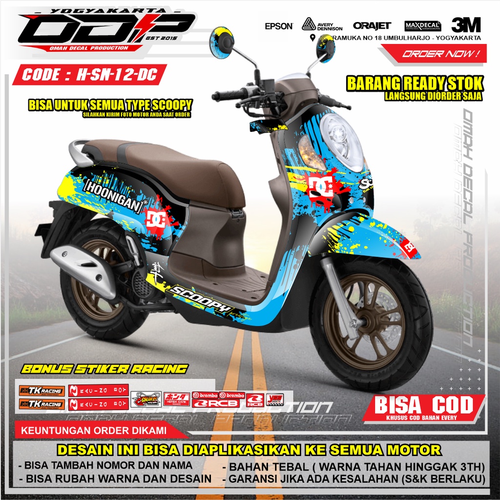 Jual VARIASI aksesoris decal ALL NEW honda scoopy full body dekal ...