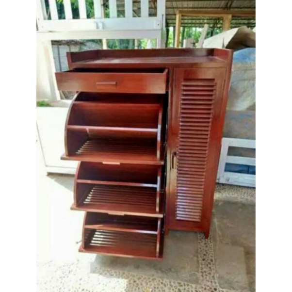 Jual Rak sepatu kayu jati 100x120 | Shopee Indonesia