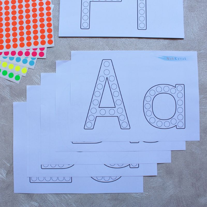 Jual DO A DOT ABC || DOT TO DOT STICKER || DO A DOT STIKER ALPHABET ...