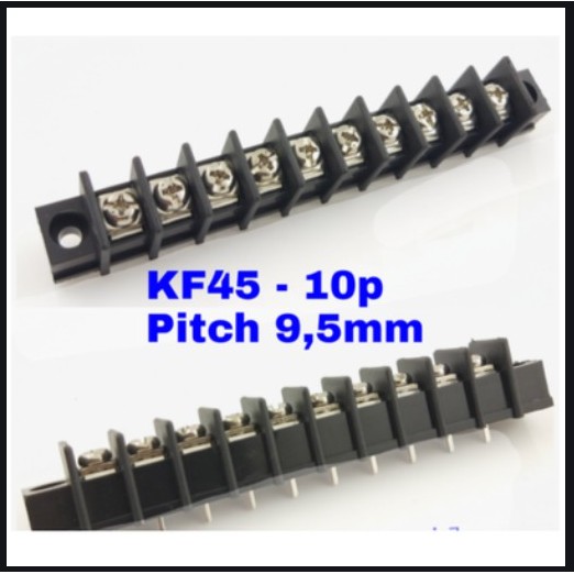 Jual Terminal Block Hitam 10P PCB 10 P KF45 10 Pin With Ears Kuping ...
